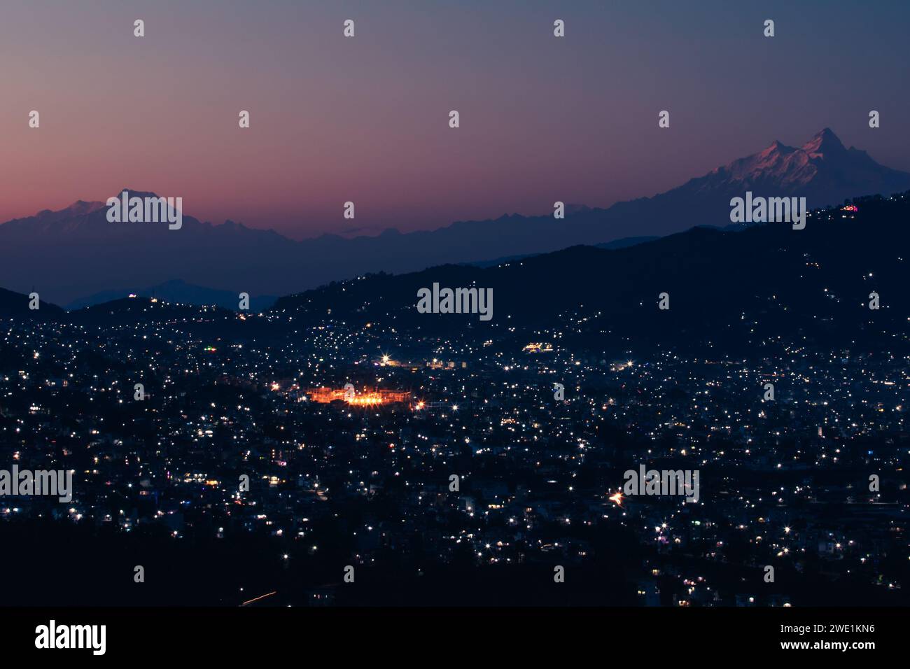 Mountain ranges from Kathmandu valley in the winter season Stock Photo ...