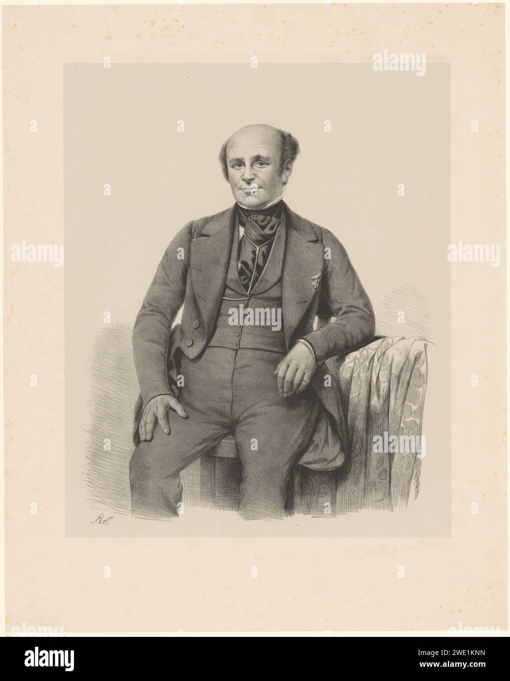 Portrait of a man, Unknown, 1809 - 1899 print The man sits on a chair ...