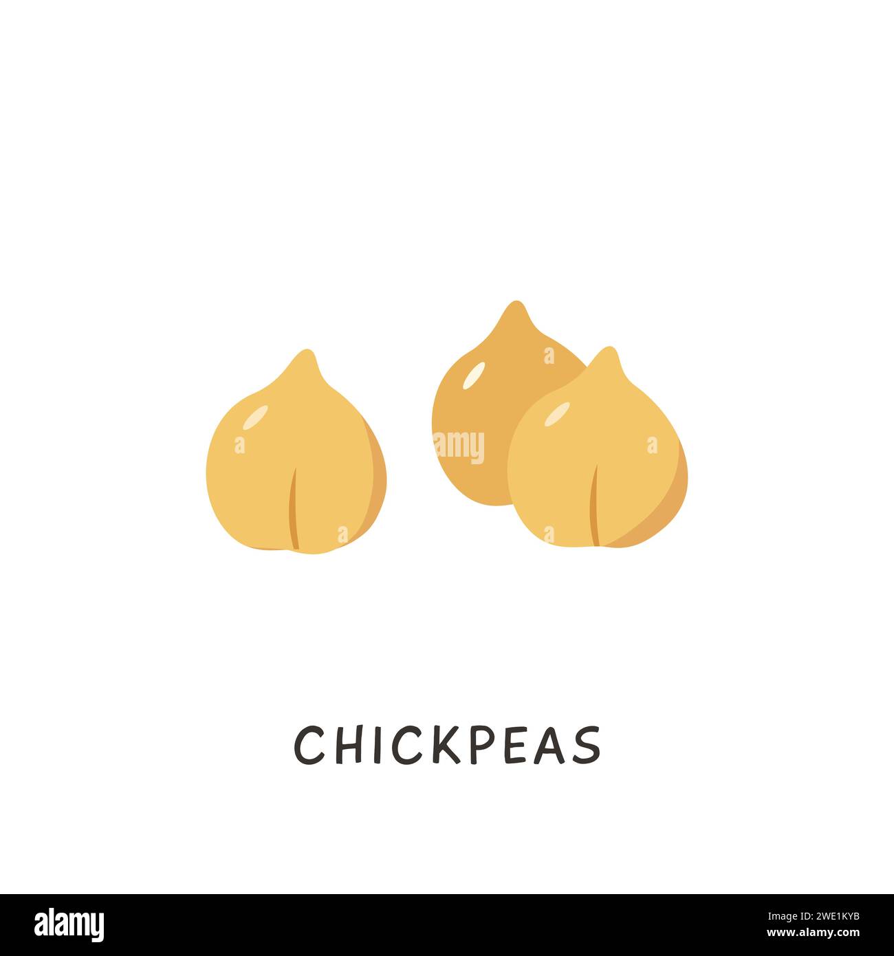 Vector cartoon Chickpeas pulses legume illustration. Few Chickpea ...