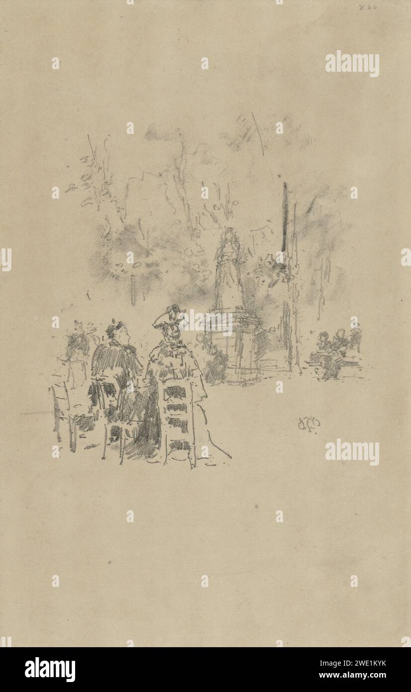 Conversation under the statue, Luxembourg Gardens, James Abbott McNeill ...