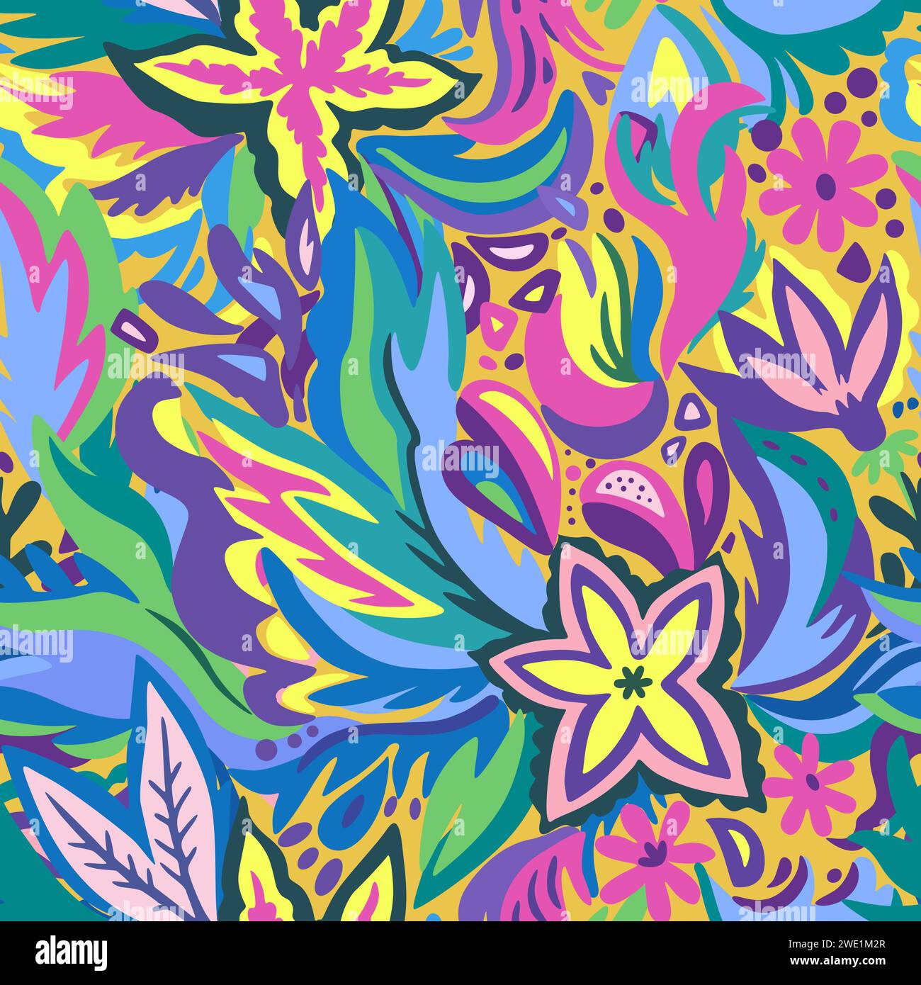 Colorful ornamental psychedelic pattern. Funky texture with colorful ...