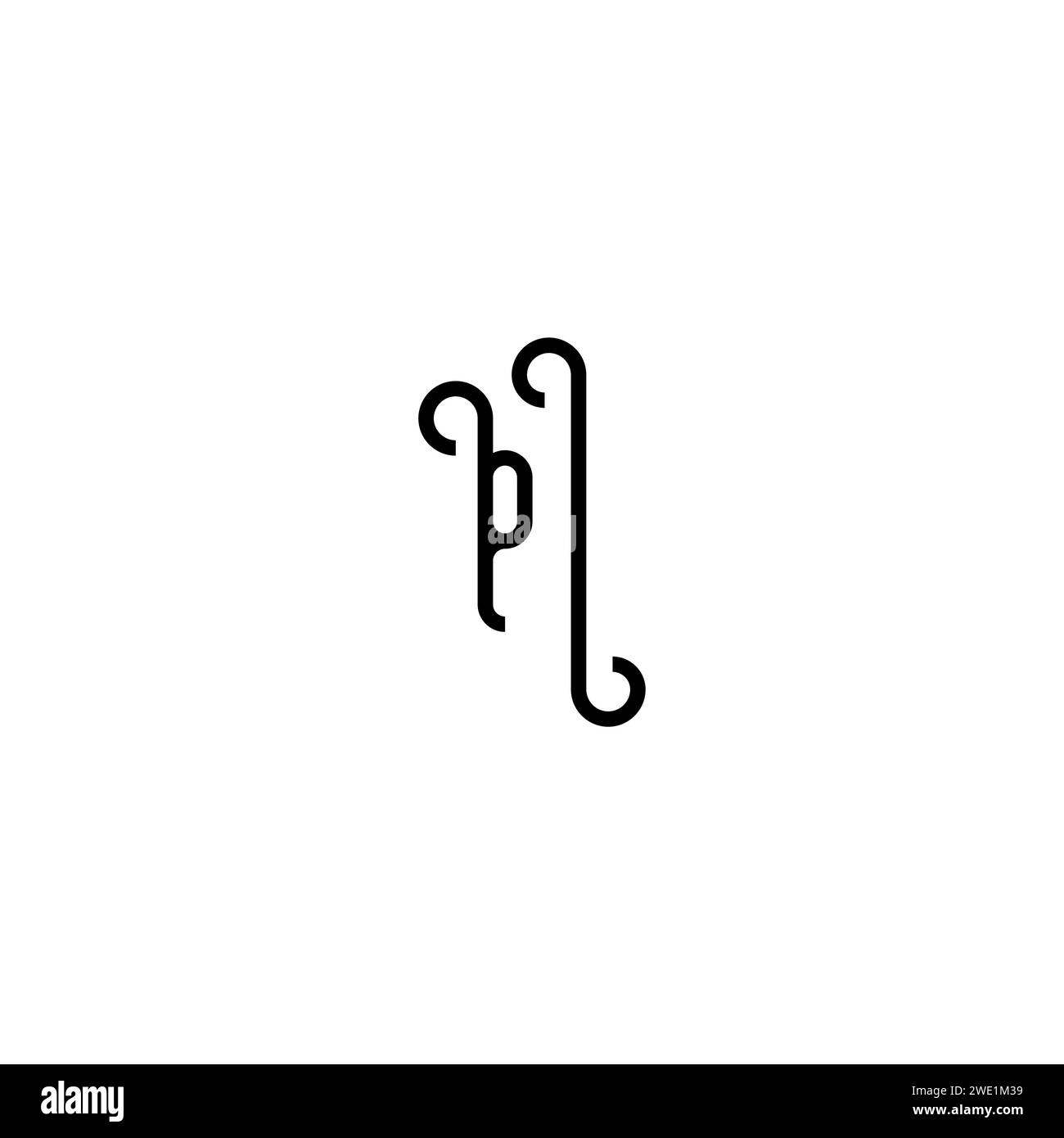 PI simple curved concept initial logo design black and white background ...