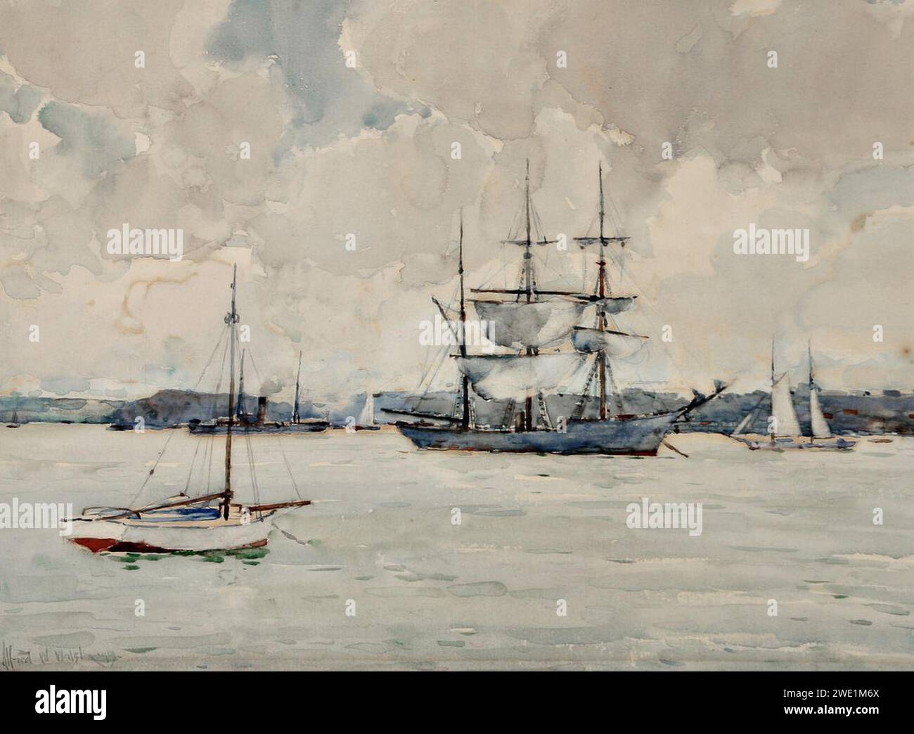 Alfred Walsh - Ships Auckland Harbour, 1913 Stock Photo - Alamy