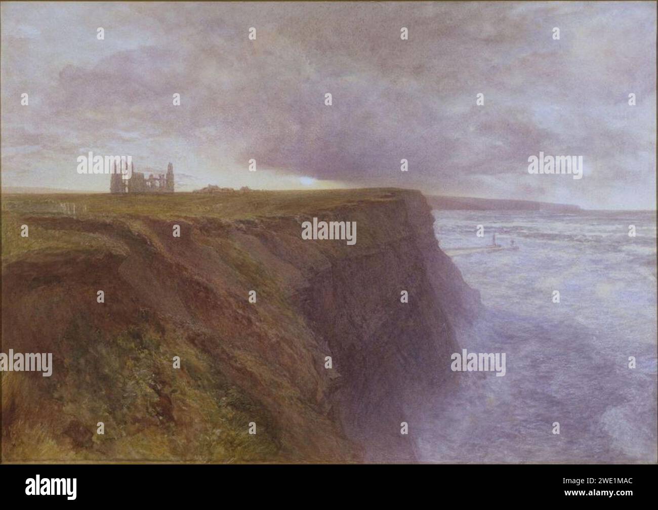Alfred William Hunt - Wind of the Eastern Sea, View of Whitby Abbey (c ...