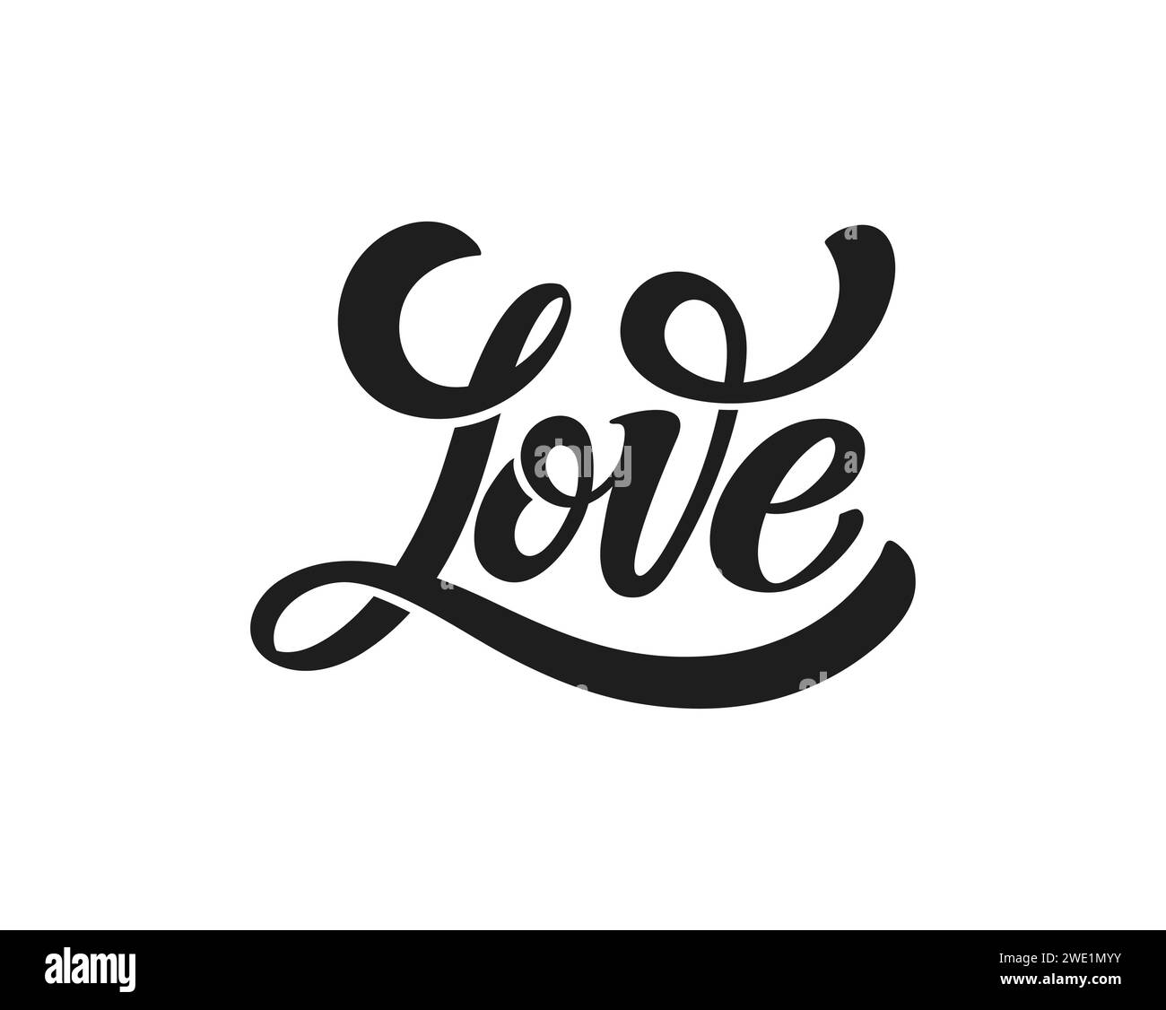 Love lettering. Hand drawn word Love. Modern calligraphy script love ...