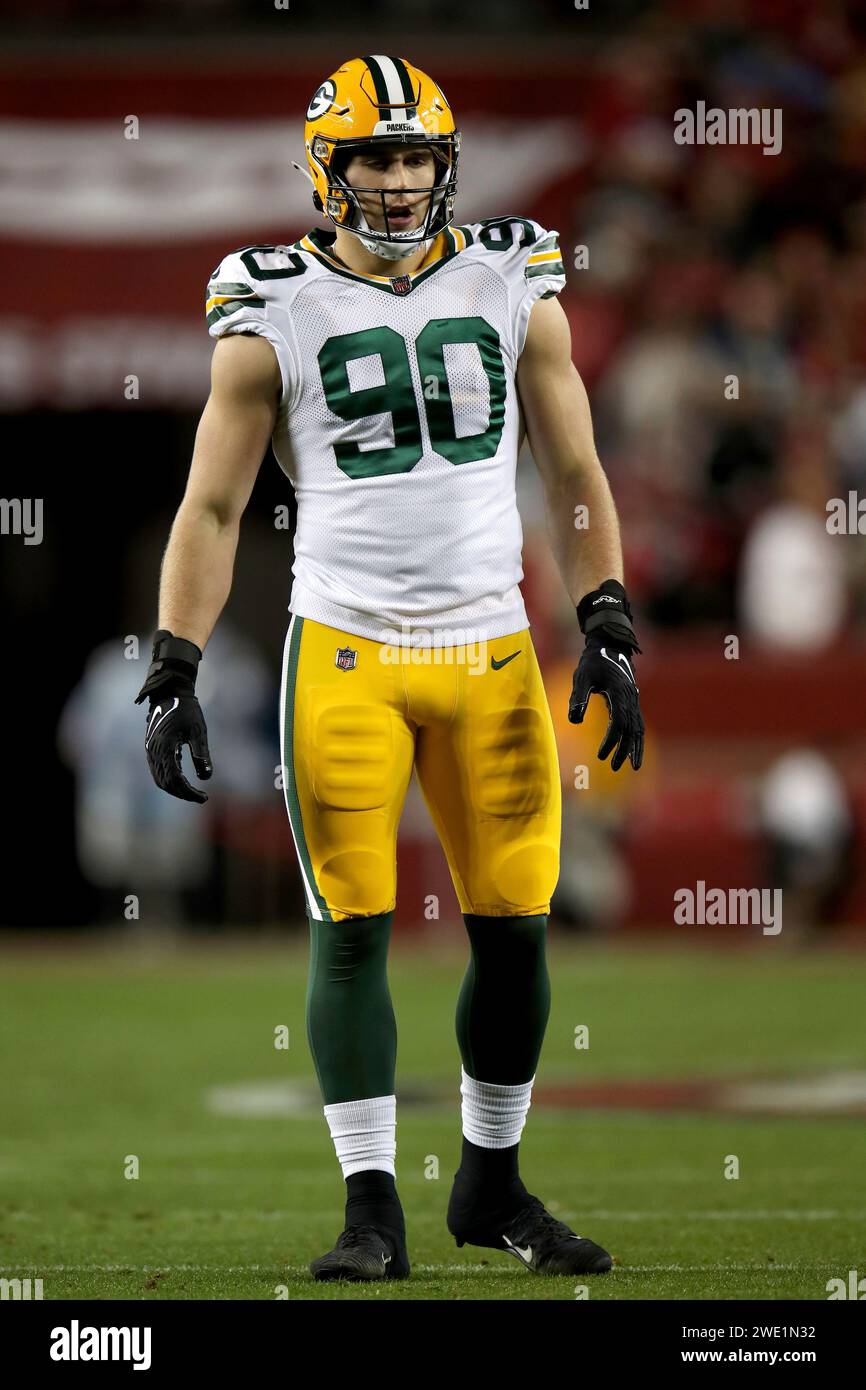 Green Bay Packers linebacker Lukas Van Ness (90) lines up during an NFL ...