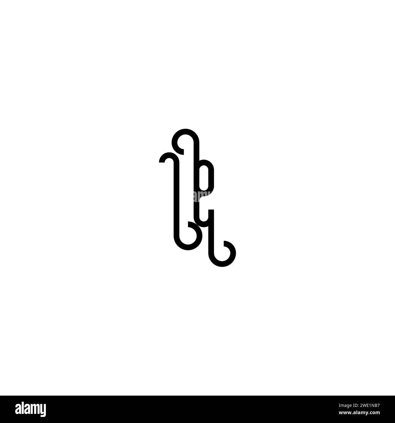 IE simple curved concept initial logo design black and white background ...
