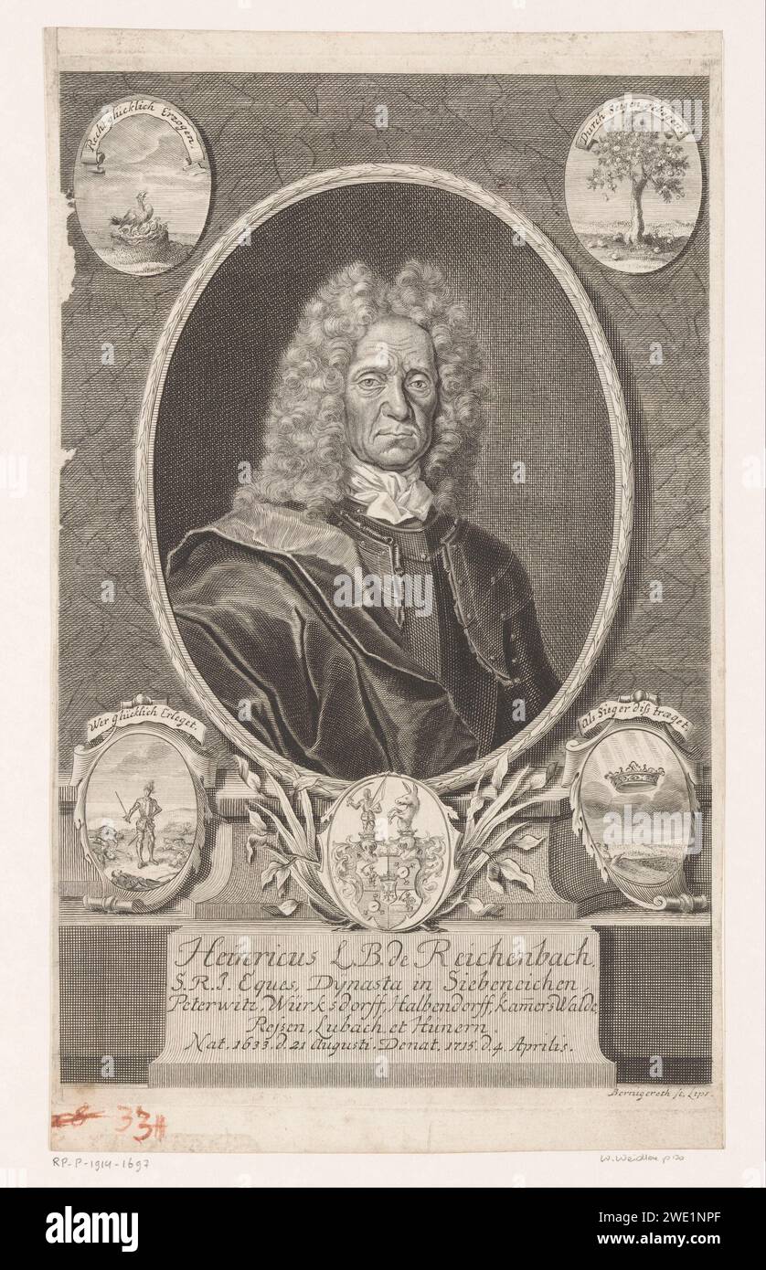 Portrait of Heinrich Leopold, Baron of Reichenbach, Martin Berbigeroth ...
