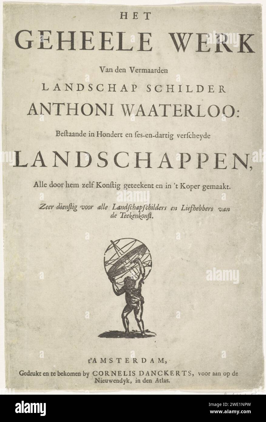 Atlas with the world on his back, Anonymous, 1696 - 1717 print Under ...