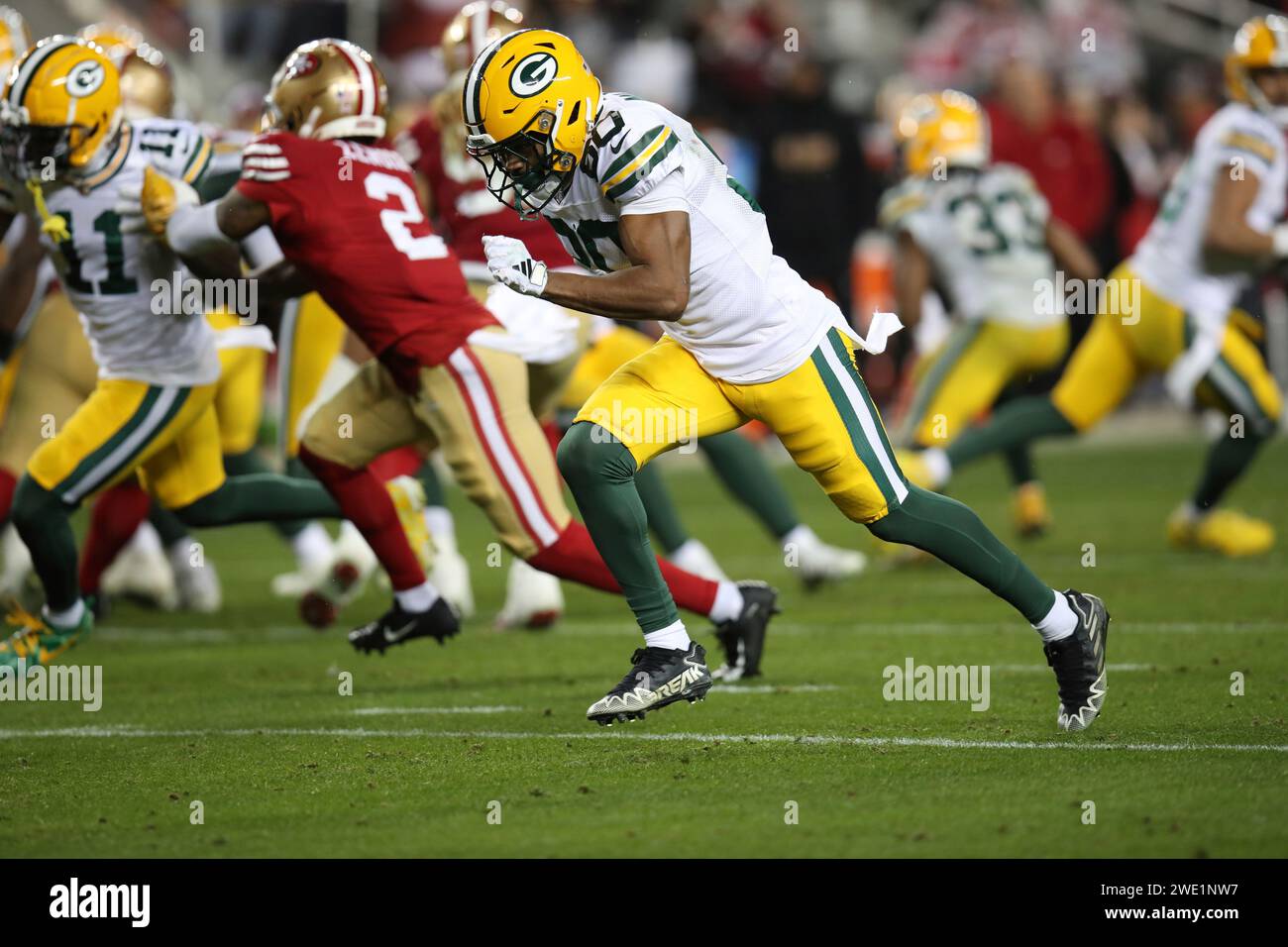 Green Bay Packers wide receiver Bo Melton (80) runs during an NFL ...