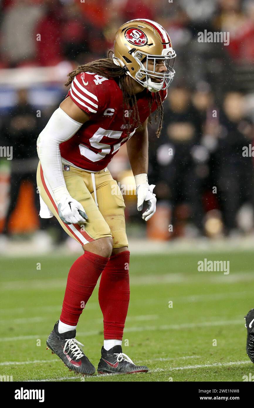 San Francisco 49ers linebacker Fred Warner (54) defends during an NFL ...