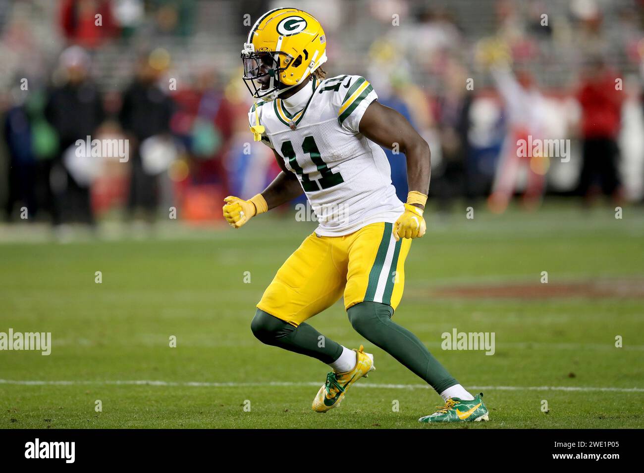 Green Bay Packers wide receiver Jayden Reed (11) runs during an NFL ...