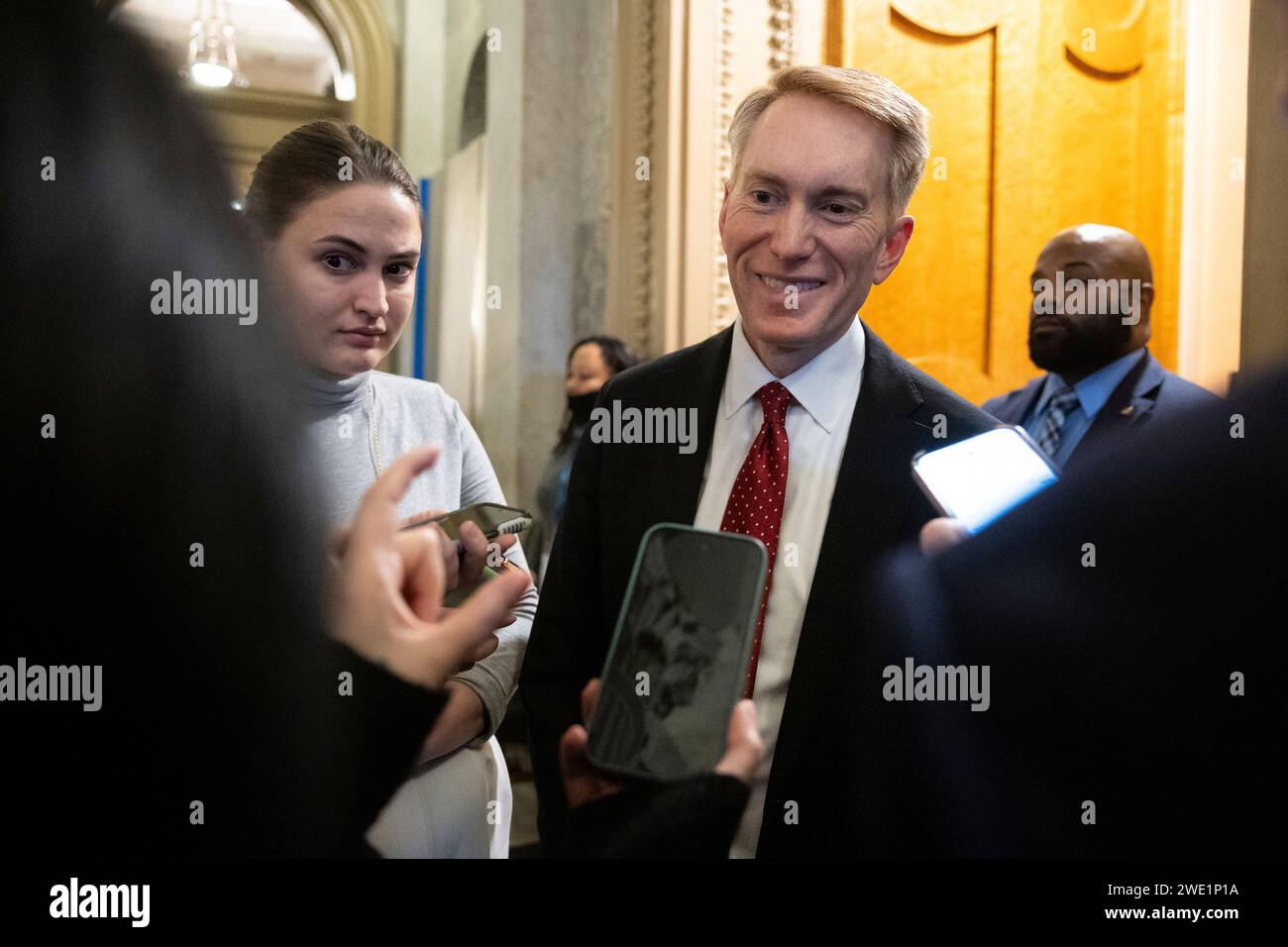 Sen. James Lankford (R-Okla.) speaks with reporters at the U.S. Capitol ...