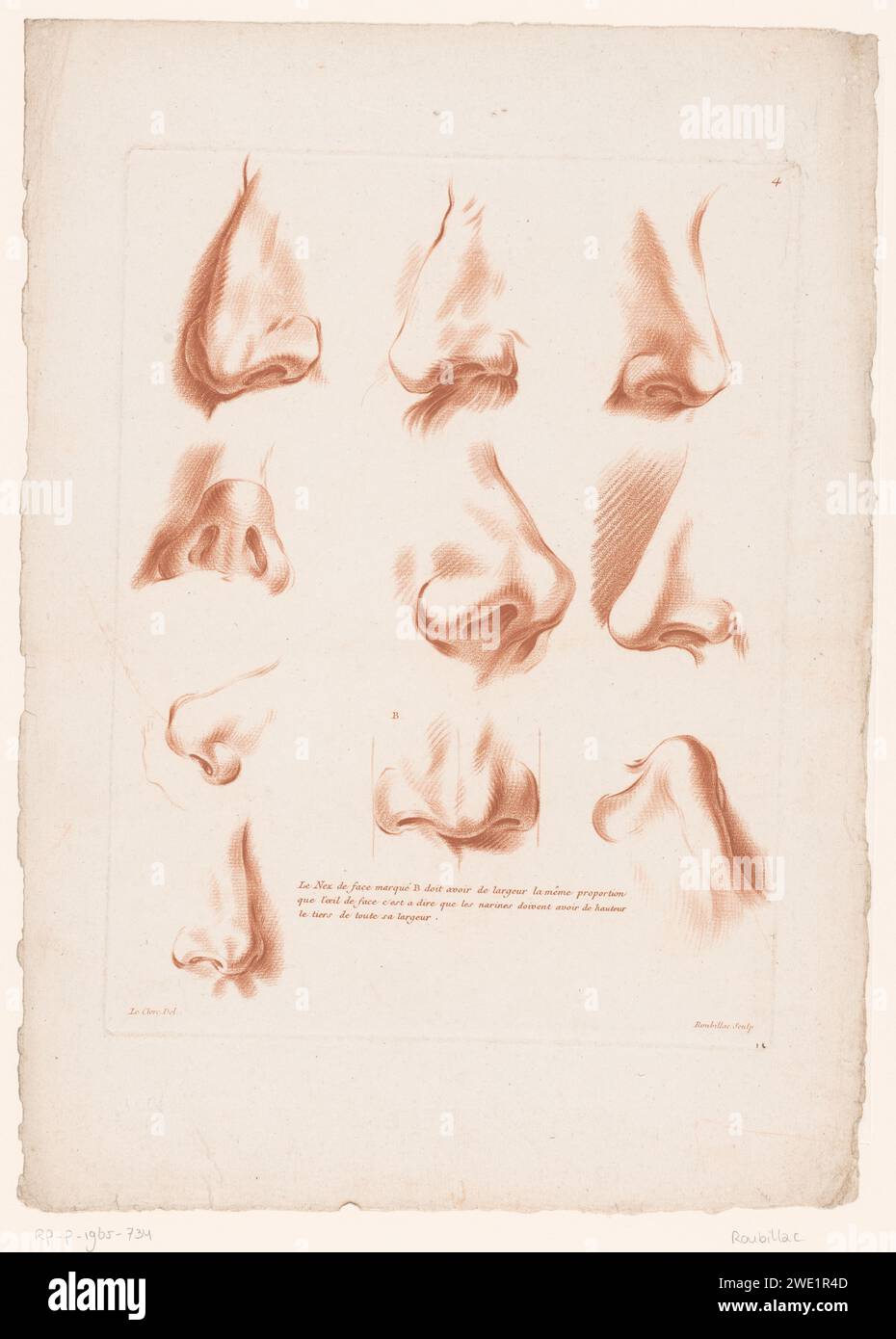 Ten noses from different perspectives, Roubillac, After Pierre Thomas ...