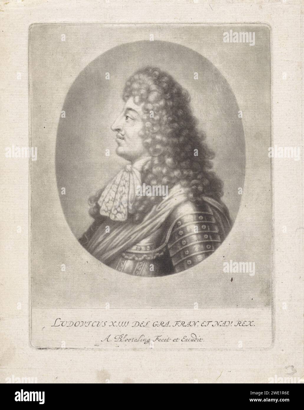 Portrait of Louis XIV, King of France, Abraham Blotling, 1652 - 1690 ...