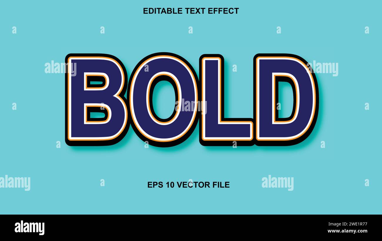 Brand Bold 3d Style Editable Text Effect Vector Illustration Stock
