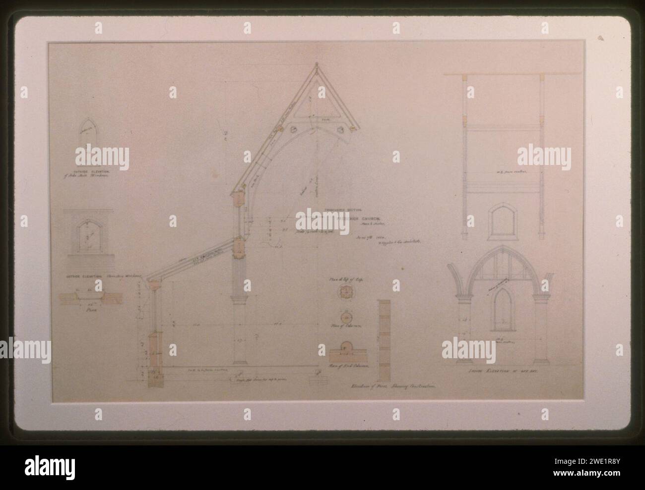 All Saints Church (Frederick, Maryland). Elevations, plan, and section ...