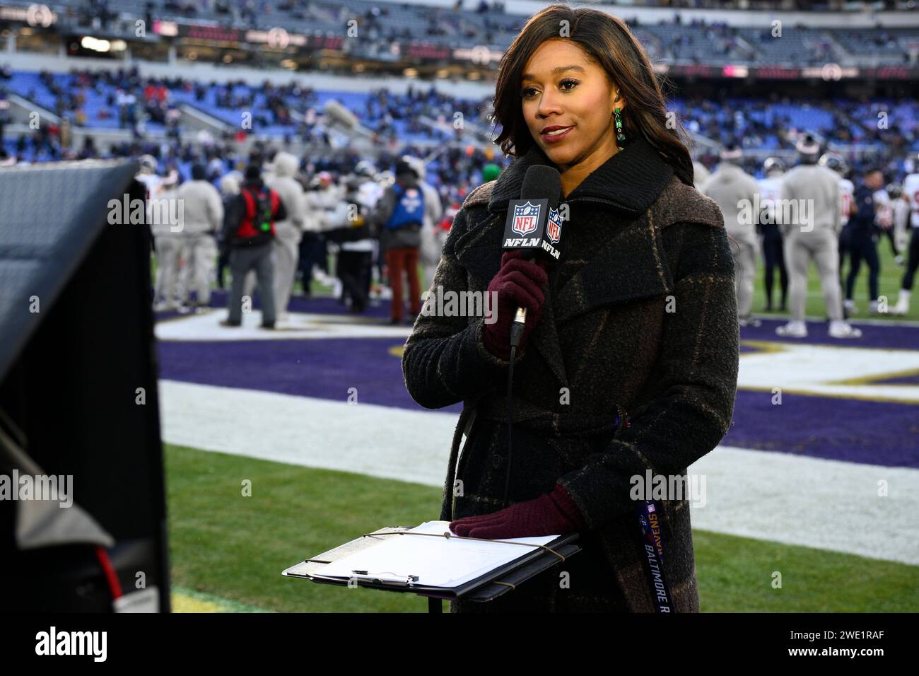 NFL Network reporter Sherree Burruss before an NFL football AFC ...