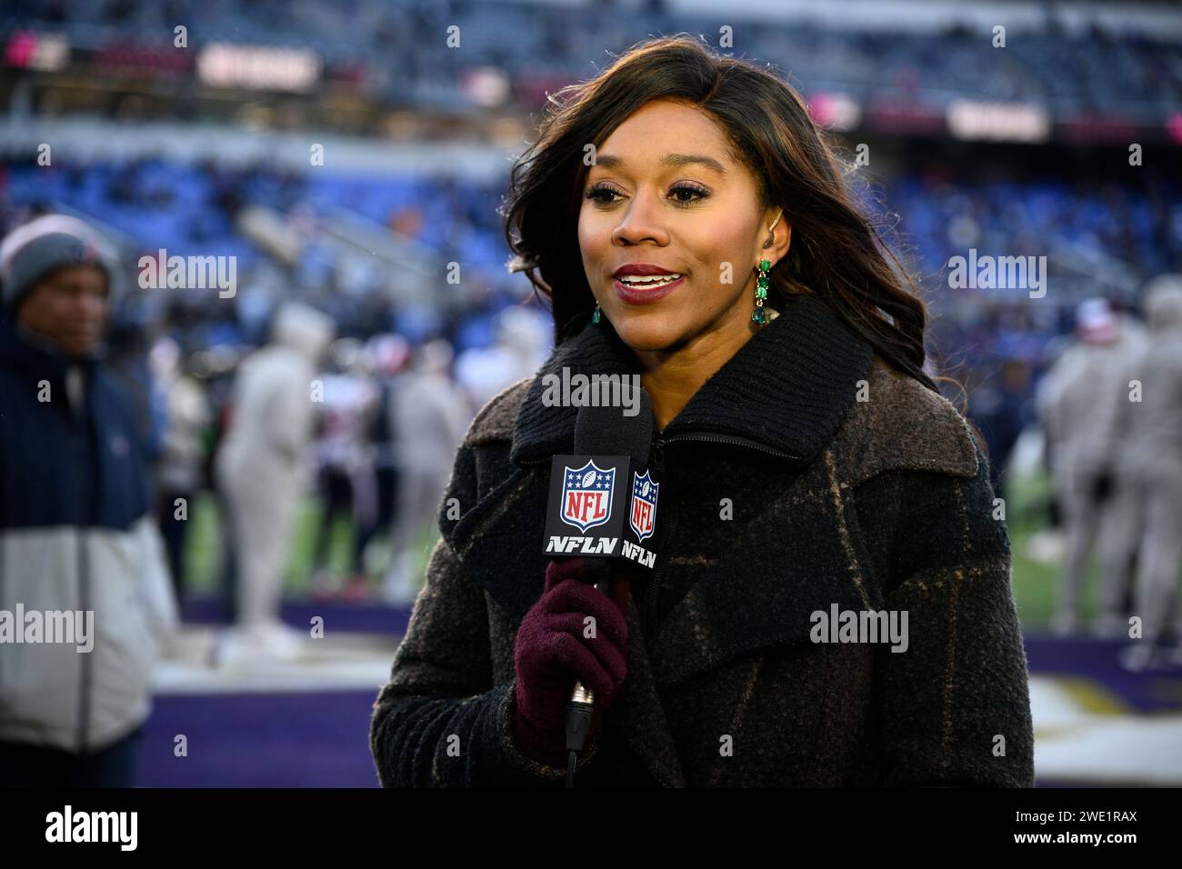 NFL Network reporter Sherree Burruss before an NFL football AFC ...
