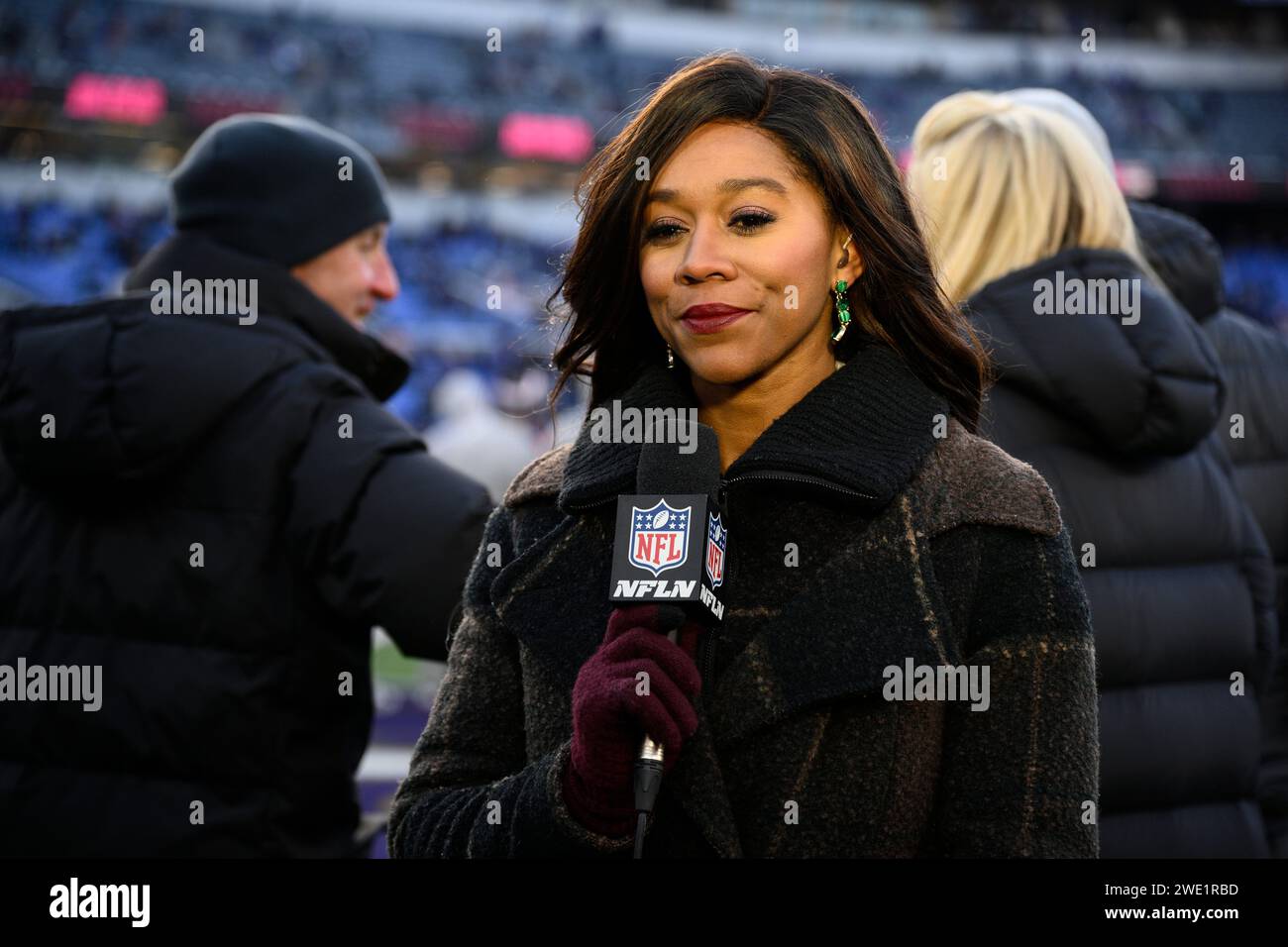 NFL Network reporter Sherree Burruss before an NFL football AFC ...