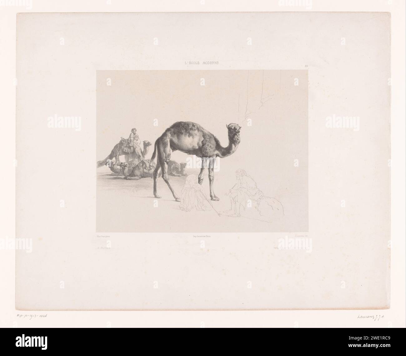 Camels with floats in Baalbek, Jules Joseph Augustin Laurens, after ...