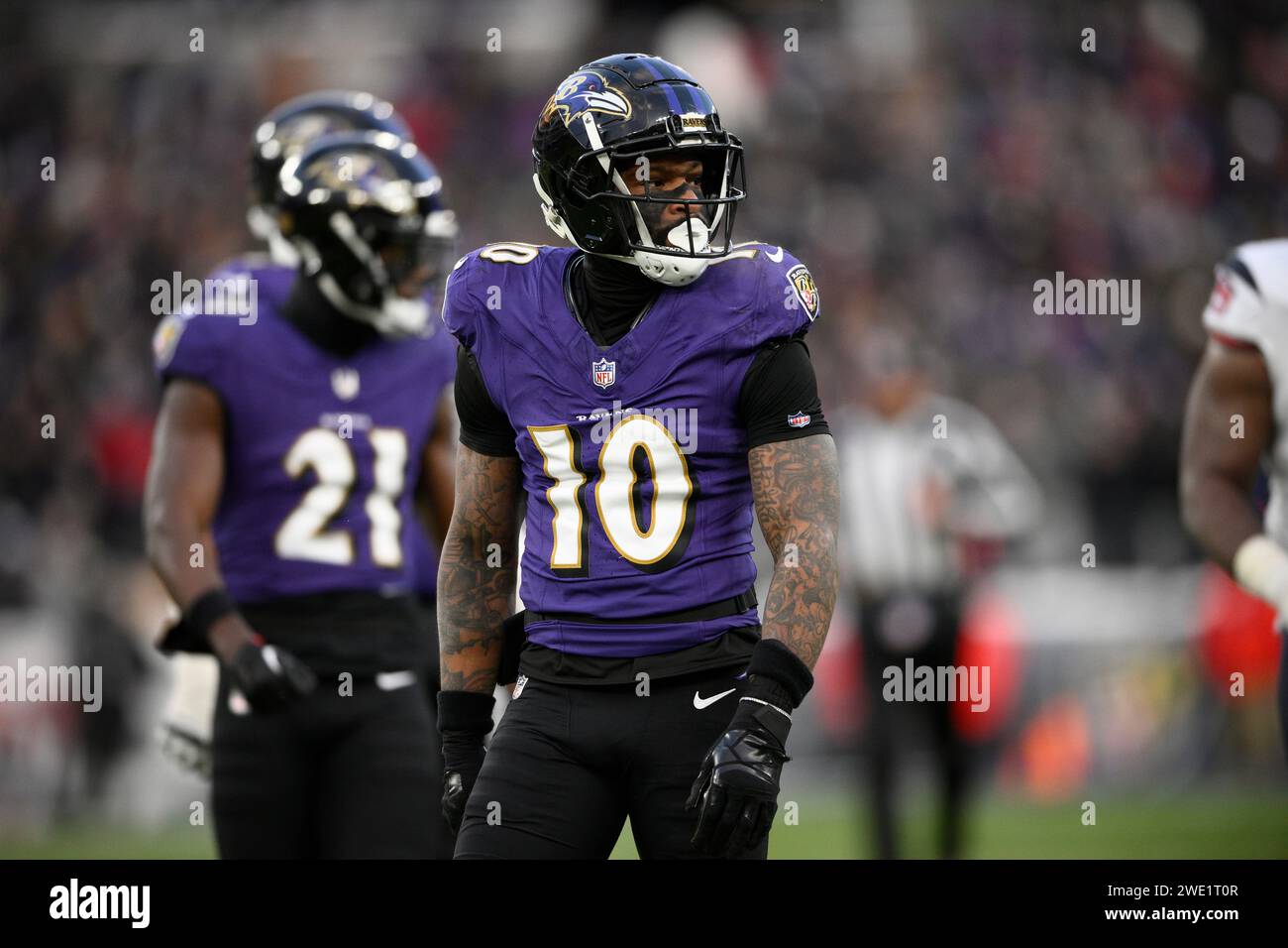 Baltimore Ravens cornerback Arthur Maulet (10) in action during the ...