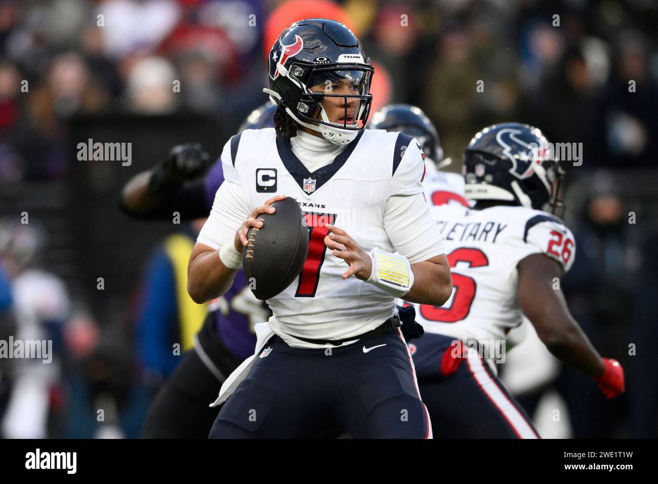 Houston Texans quarterback C.J. Stroud (7) in action during the first half of an NFL football ...