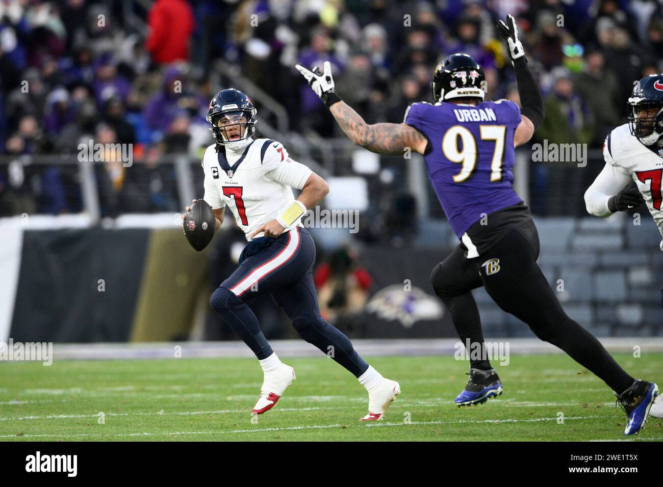 Houston Texans quarterback C.J. Stroud (7) in action during the first half of an NFL football ...