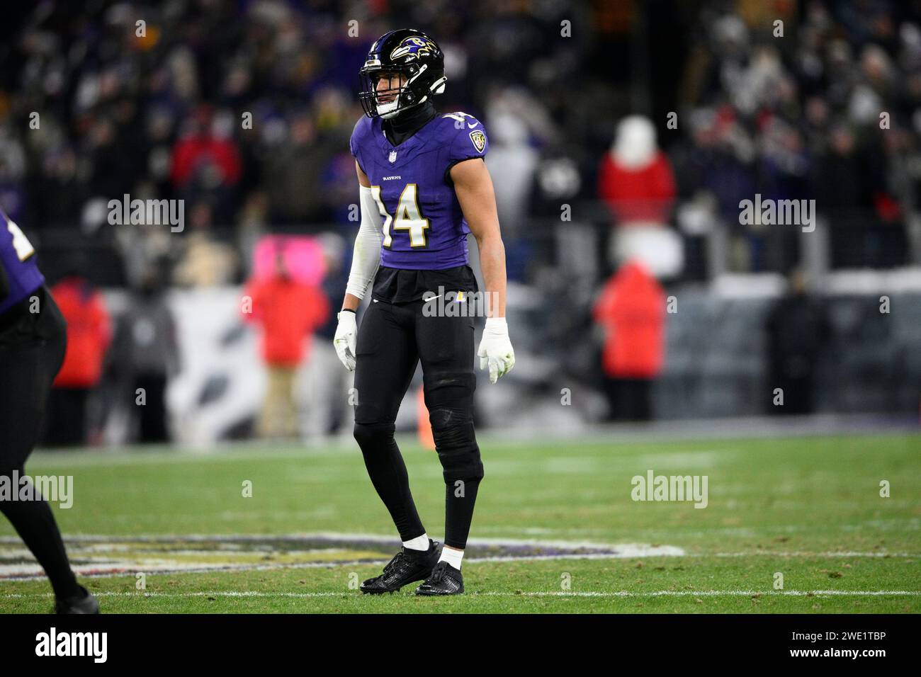 Baltimore Ravens safety Kyle Hamilton (14) in action during the second ...
