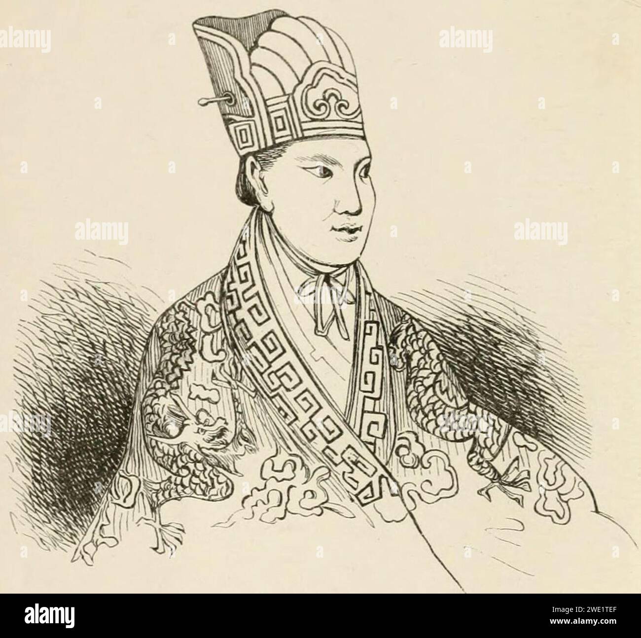 Alleged engraving of Hong Xiuquan Stock Photo - Alamy