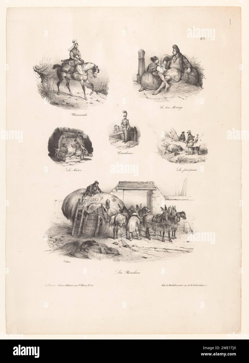 Six performances from daily life with people and animals, Victor Adam ...