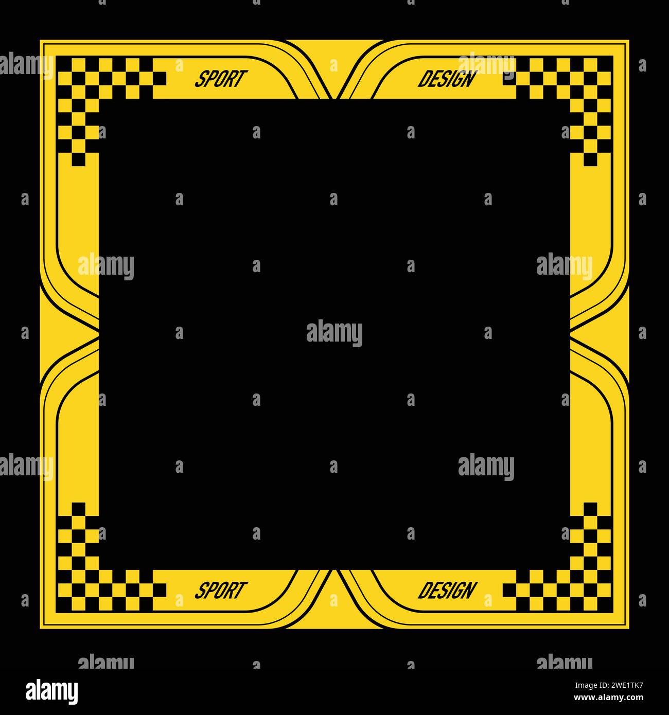 Yellow sport car decals frame 2 Stock Vector Image & Art - Alamy