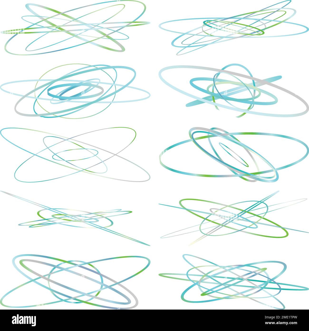 An abstract cut out transparent iridescent oval gradient shape ...