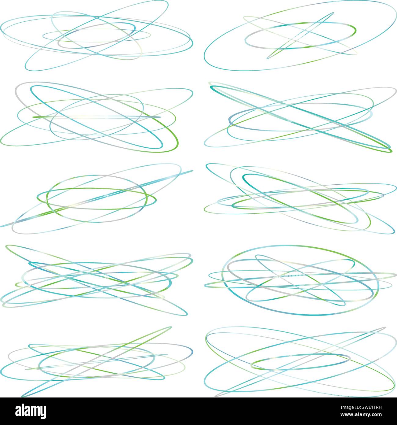 An abstract cut out transparent iridescent oval gradient shape ...