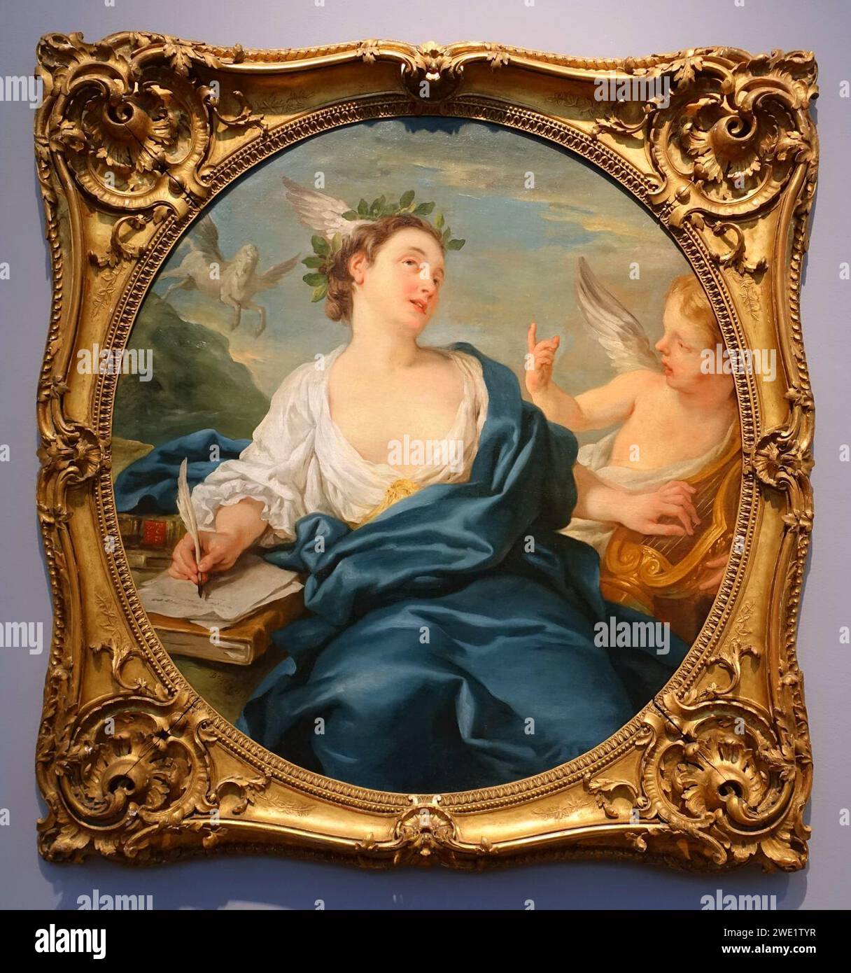 Allegory of Poetry, by Jean-Francois de Troy, 1733, oil on canvas Stock ...