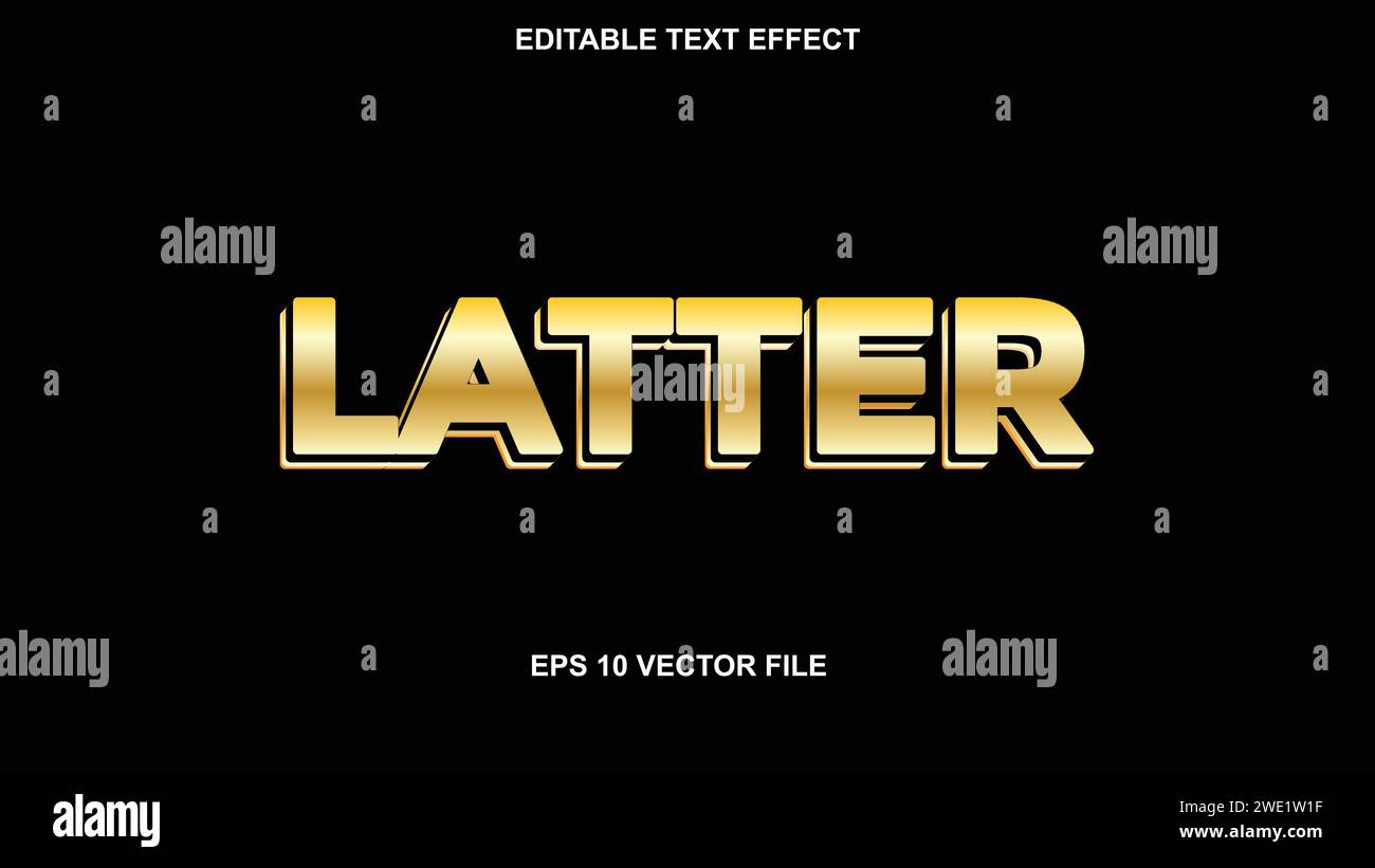 latter 3d editable text effect style. Vector illustration Stock Vector ...