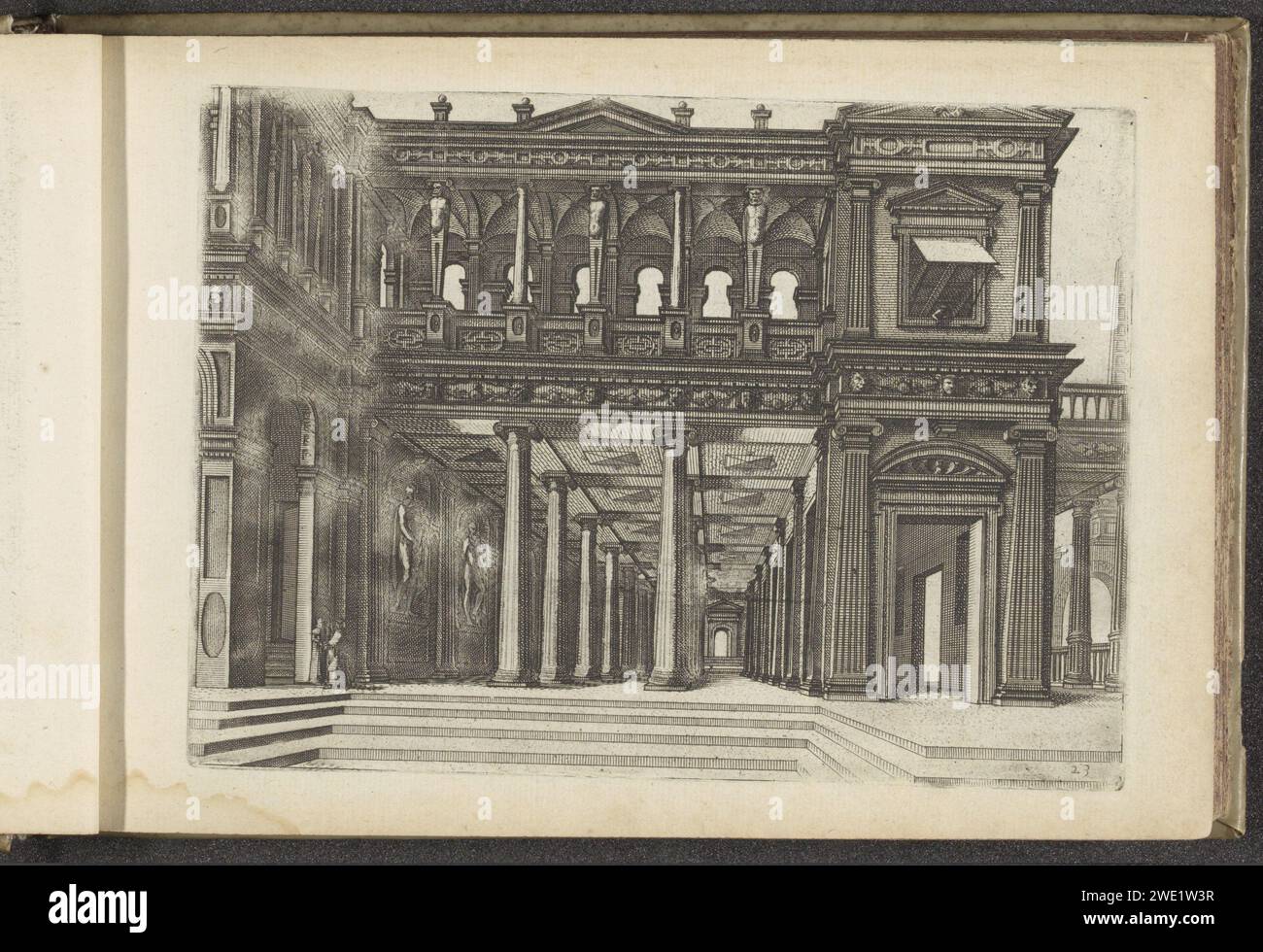Palace with an open hall on the ground floor with columns of the Ionian ...