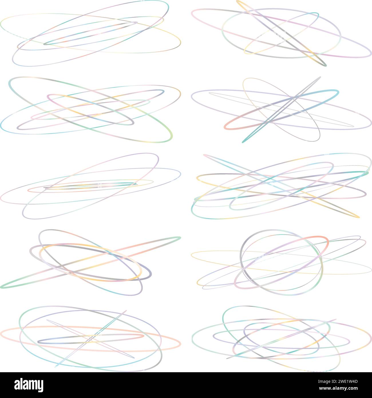 An abstract cut out transparent iridescent oval gradient shape ...