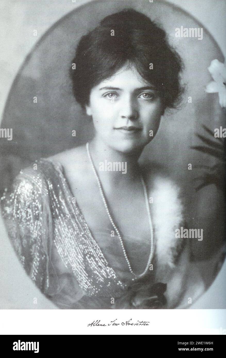 Allene Tew Hostetter. Portrait with signature, around 1892 Stock Photo ...