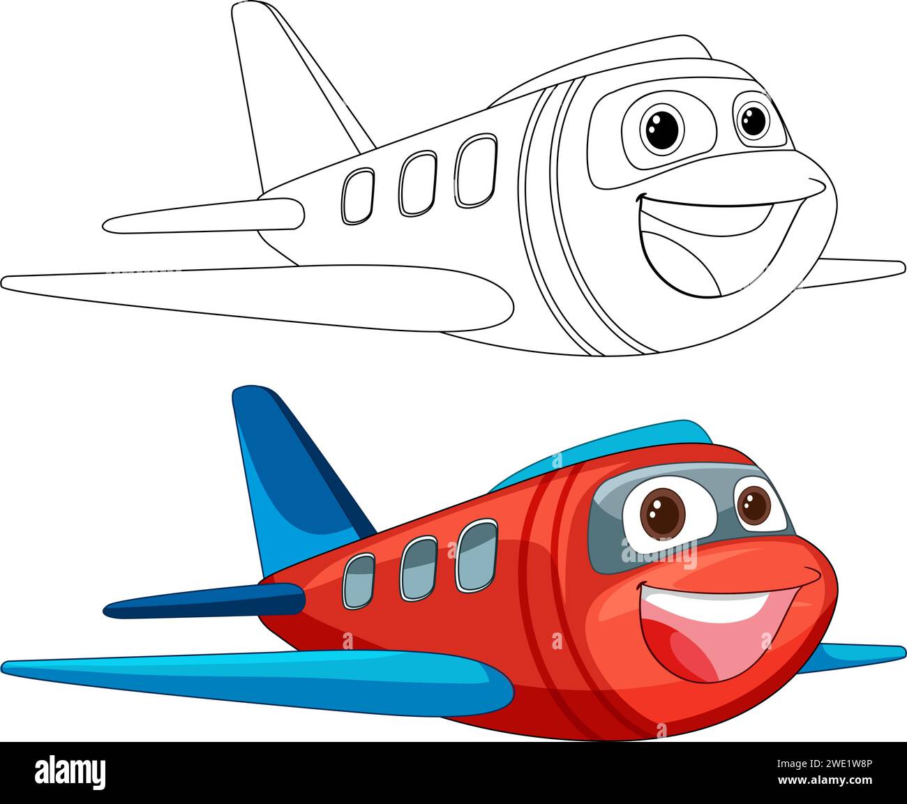 Cheerful airplane flight animation cartoon hi-res stock photography and ...