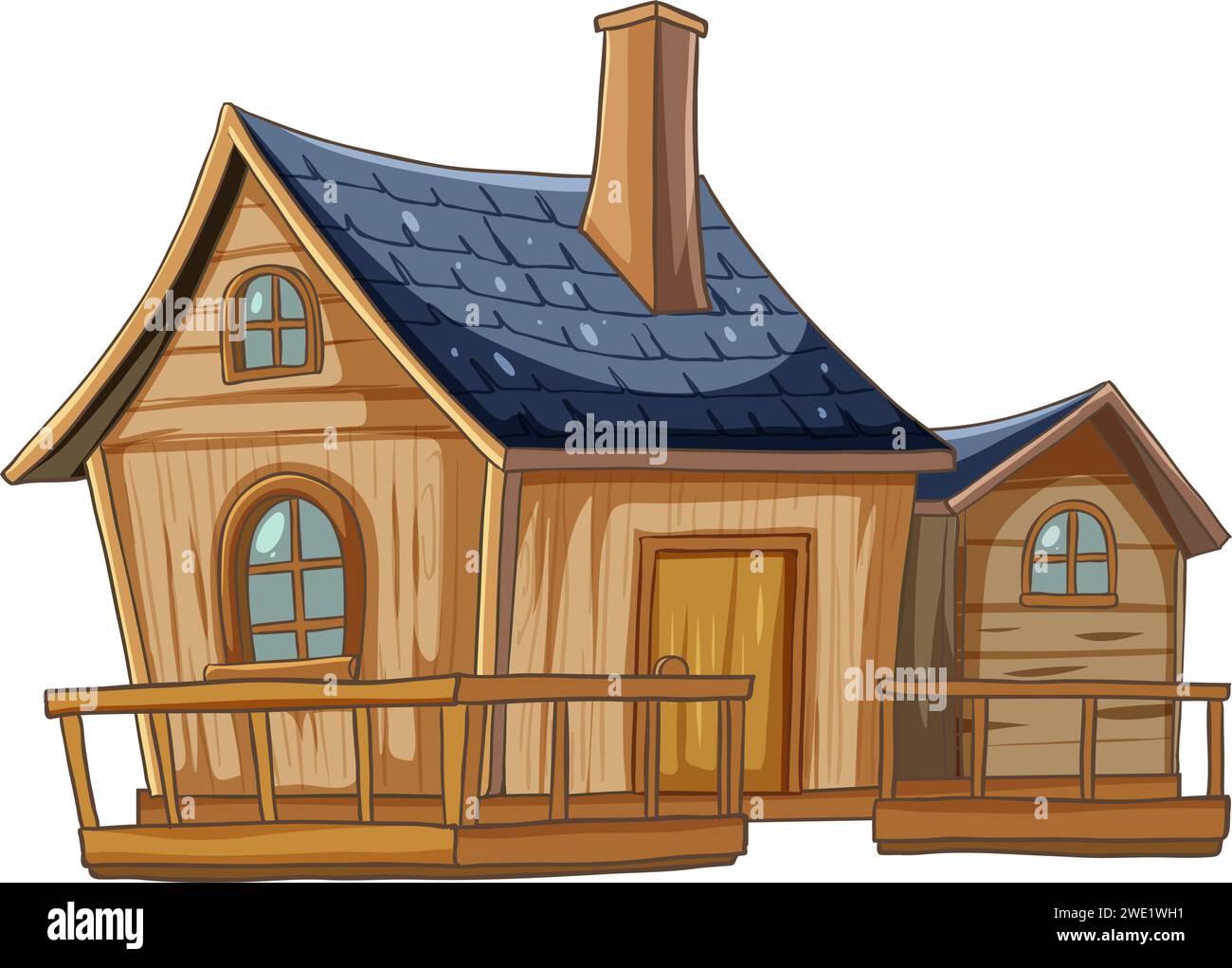 Exterior wooden house porch Cut Out Stock Images & Pictures - Alamy