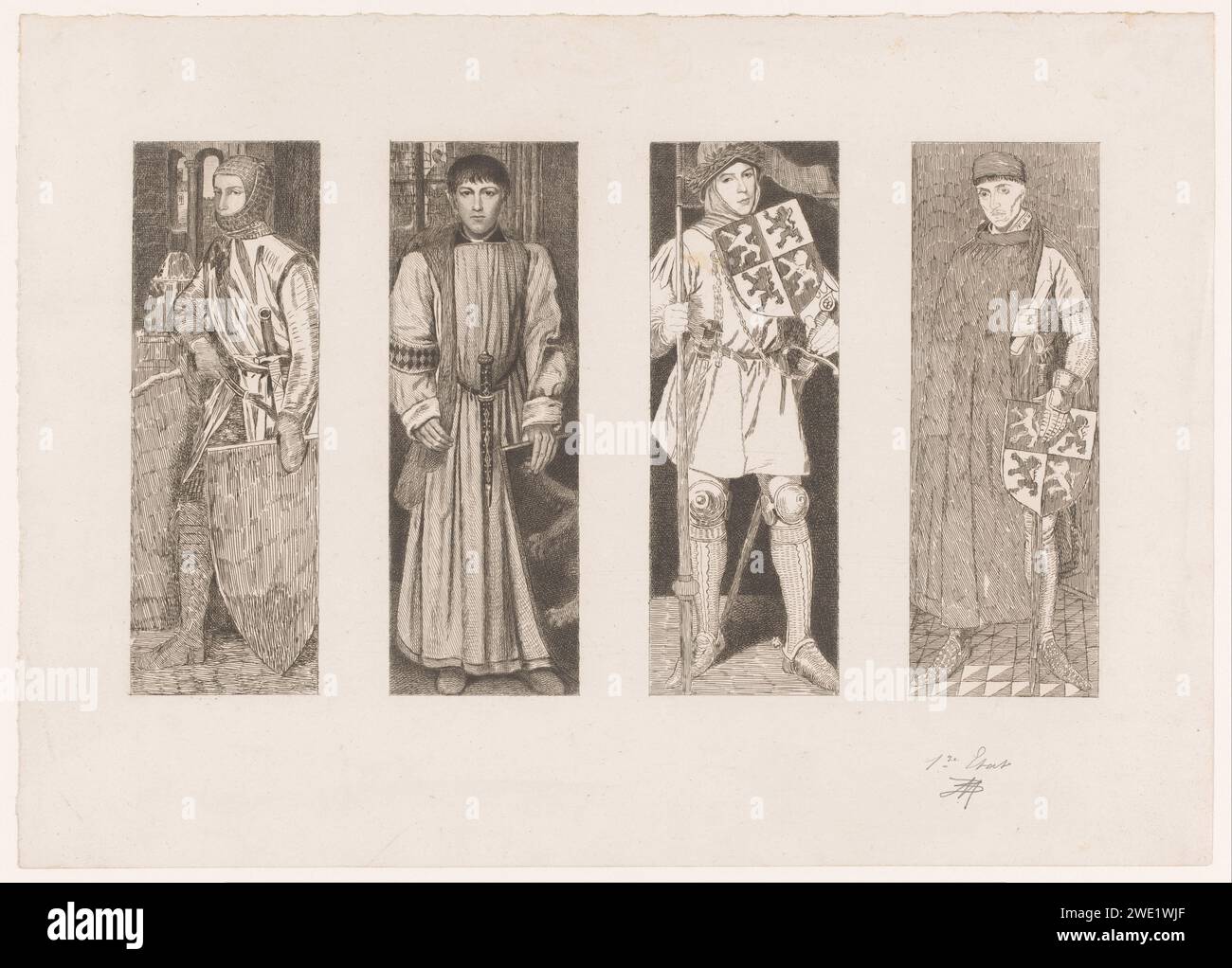 Four historical figures from Flemish history, Jean Baptiste Pierre ...