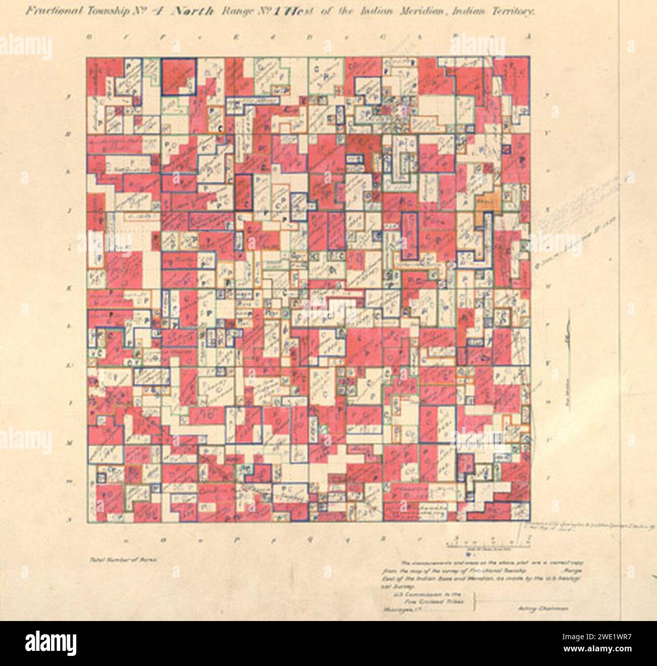 Allotment Map of Fractional Township 4 North of Range 1 West of the ...