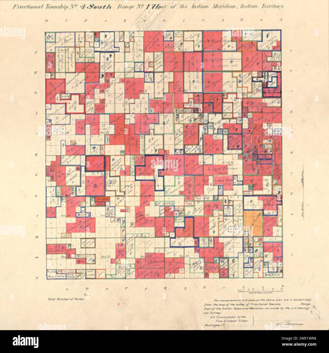 Allotment Map of Fractional Township 4 South of Range 1 West of the ...