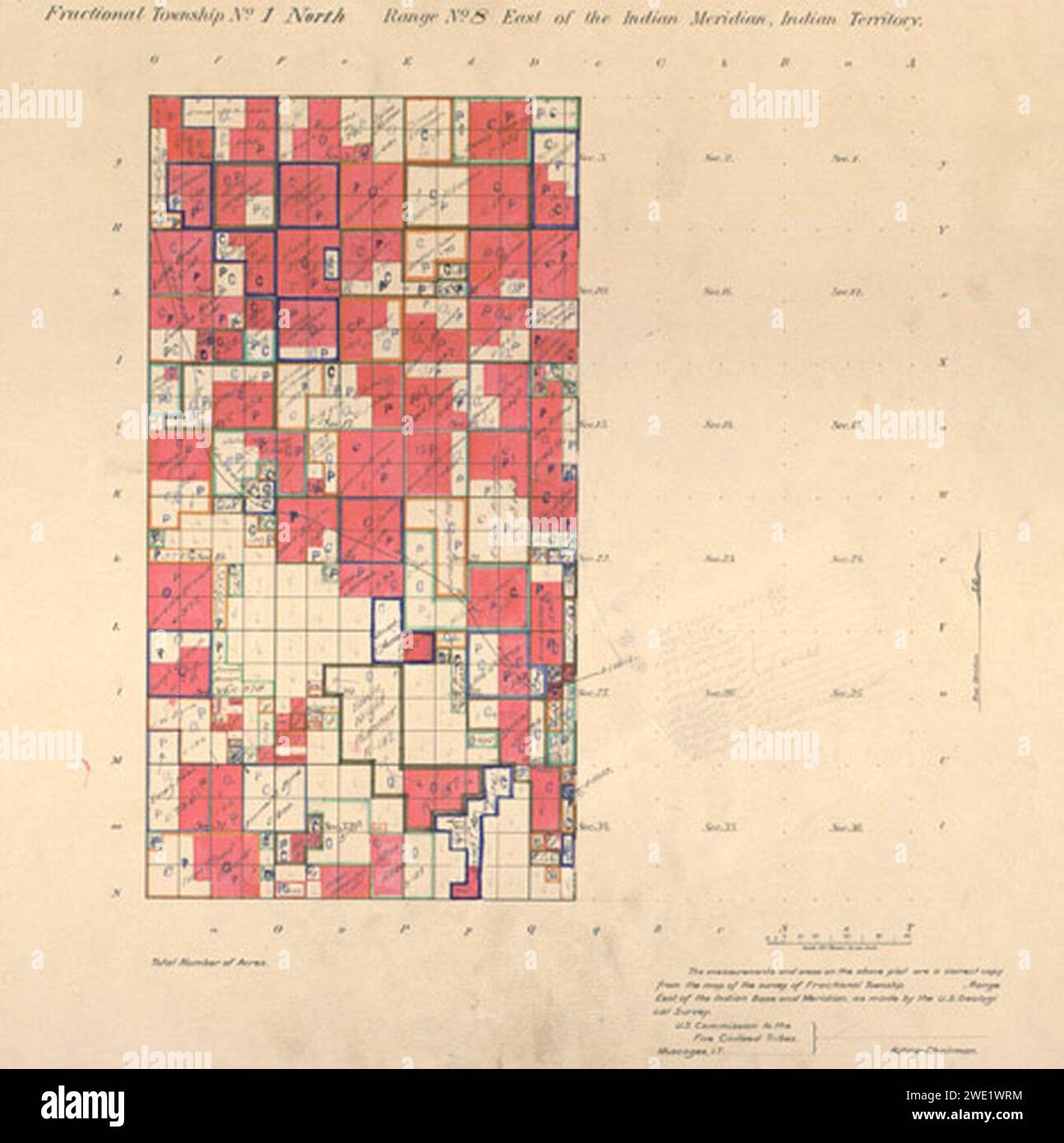 Allotment Map of Fractional Township 1 North 2 of Range 8 East of the ...