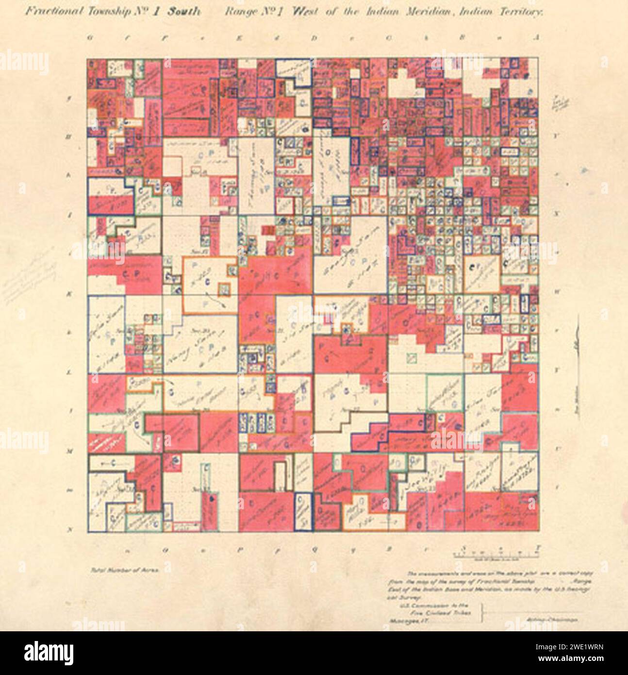Allotment Map of Fractional Township 1 South of Range 1 West of the ...