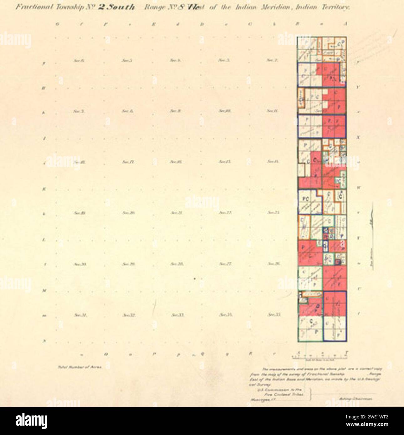 Allotment Map of Fractional Township 2 South of Range 8 West of the ...