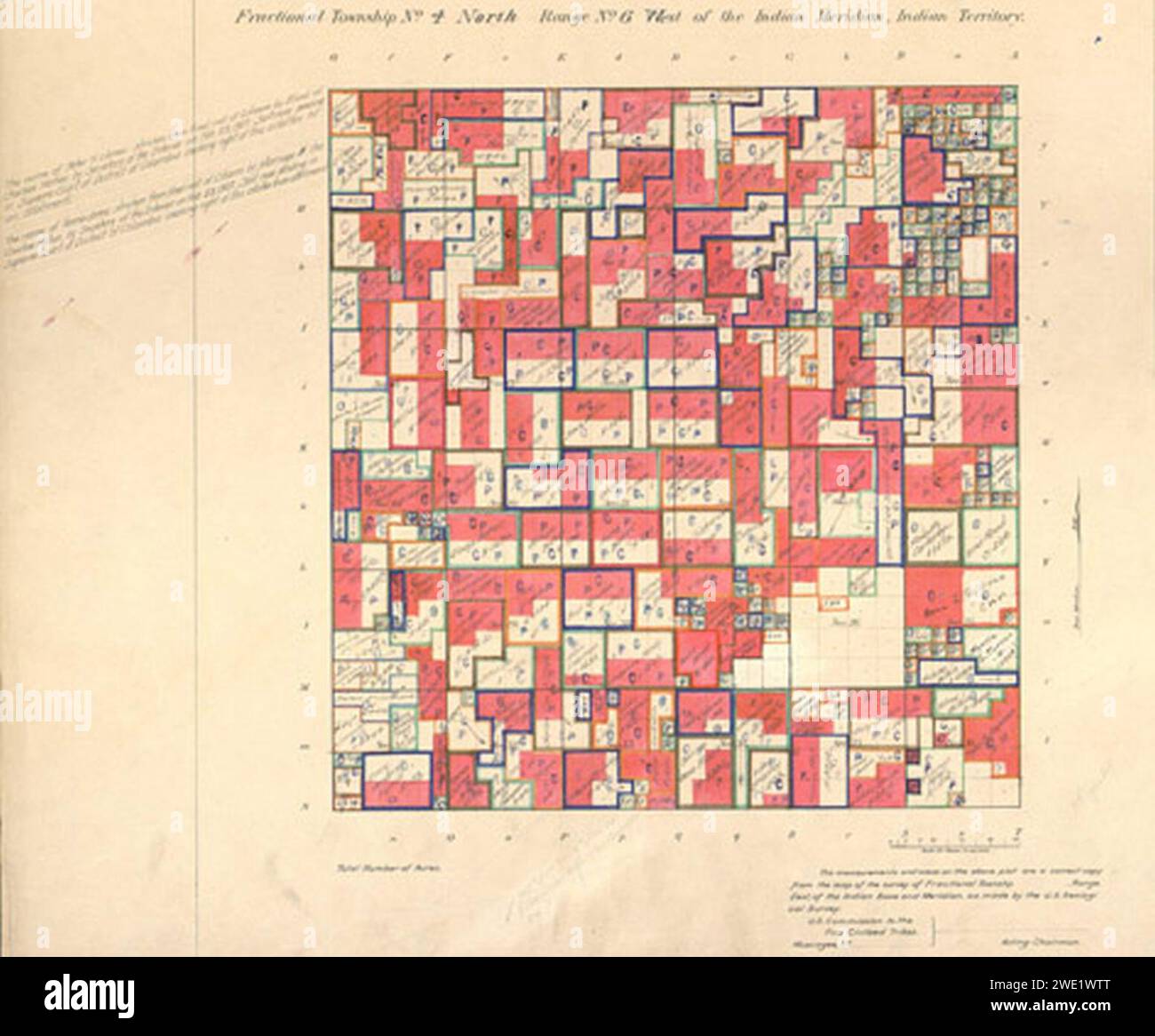 Allotment Map of Fractional Township 4 North of Range 6 West of the ...