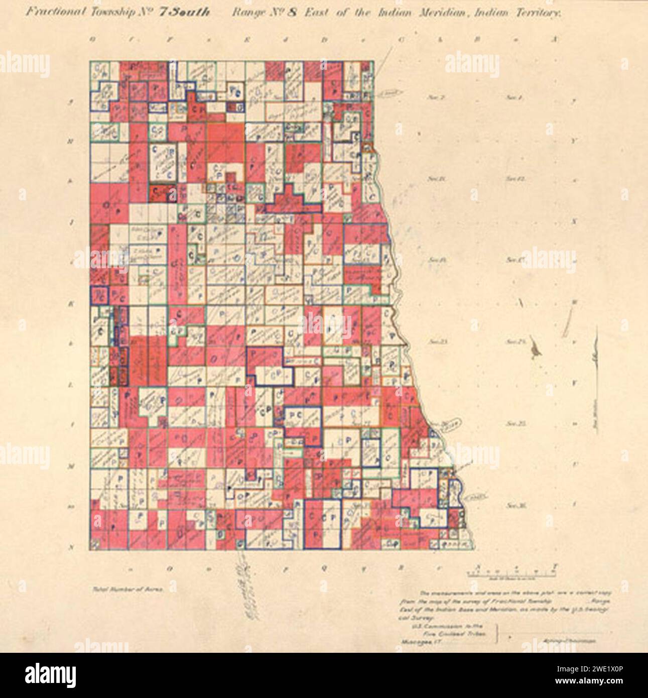 Allotment Map of Fractional Township 7 South 2 of Range 8 East of the ...