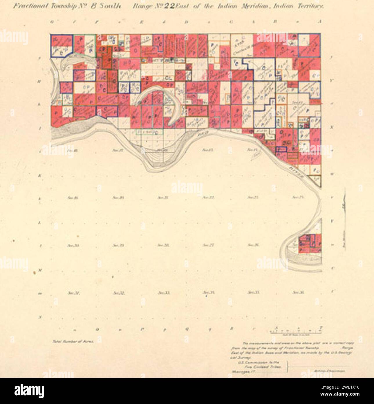 Allotment Map of Fractional Township 8 South of Range 22 East of the ...
